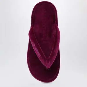Balenciaga Jet Lag Stretch Velvet Flip-flops - Purple