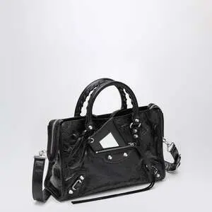 Balenciaga Le City Small Lambskin Leather Bag - Black