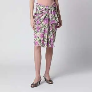 Chloé Silk Floral Print Midi Skirt - Multicolor