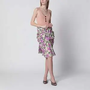 Chloé Silk Floral Print Midi Skirt - Multicolor