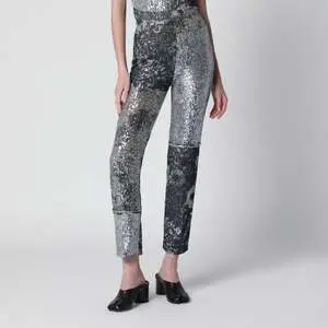 MAISON MARGIELA Floral Sequin Patchwork Trousers - Multicolor