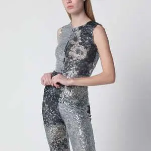MAISON MARGIELA Floral Sequin Sleeveless Top