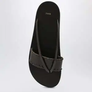 JUDE Leather Flip-flop Sandals - Brown