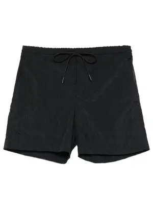 PT TORINO Crinkled Nylon Drawstring Shorts - Black