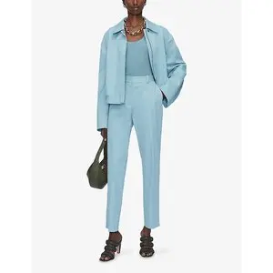 JOSEPH Slim-fit Mid-rise Trousers - Chambray