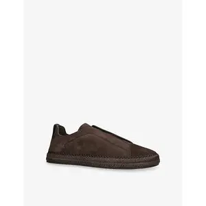 Zegna X3 Triple Stitch Suede Espadrilles - Dark Brown