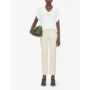 JOSEPH Coleman Slim-fit Mid-rise Stretch-cotton Trousers - Marble