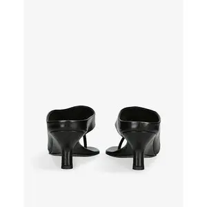 Khaite Marlow 55 Leather Heeled Mules - Black