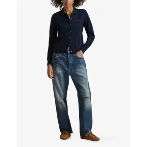 Polo Ralph Lauren Logo-embroidered Cotton-blend Cardigan