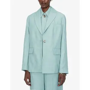 JOSEPH Relaxed-fit Linen-blend Blazer - Chambray