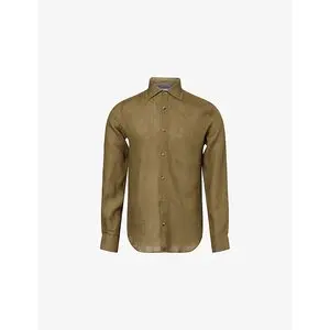 Paul Smith Collared Long-sleeve Linen Shirt