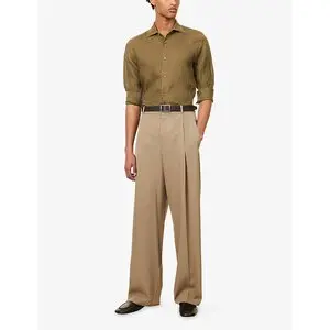 Paul Smith Collared Long-sleeve Linen Shirt