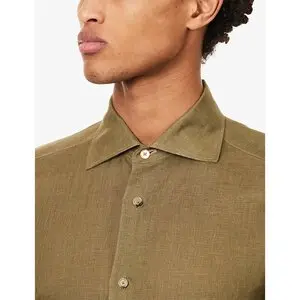Paul Smith Collared Long-sleeve Linen Shirt