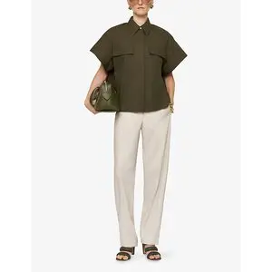 JOSEPH Flap-pocket Cotton-poplin Shirt - Palm Leaf