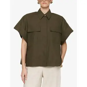 JOSEPH Flap-pocket Cotton-poplin Shirt - Palm Leaf
