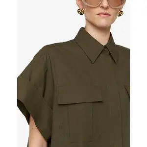 JOSEPH Flap-pocket Cotton-poplin Shirt - Palm Leaf