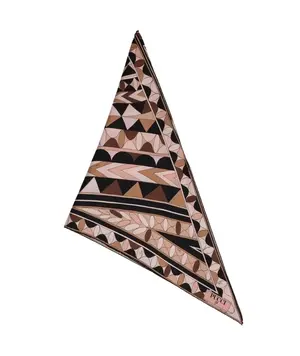 Emilio Pucci Manuba Print Silk Triangle Scarf - Nude