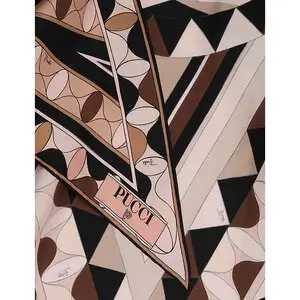 Emilio Pucci Manuba Print Silk Triangle Scarf - Nude