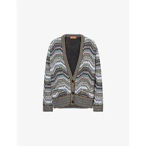 Missoni Sequin-embellished Chevron Knitted Cardigan