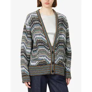 Missoni Sequin-embellished Chevron Knitted Cardigan