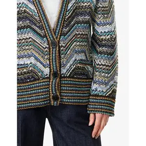 Missoni Sequin-embellished Chevron Knitted Cardigan