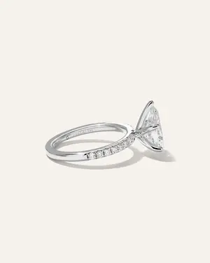 Quince 2ct Lab Grown Diamond Pear Petite Pave Engagement Ring - Platinum