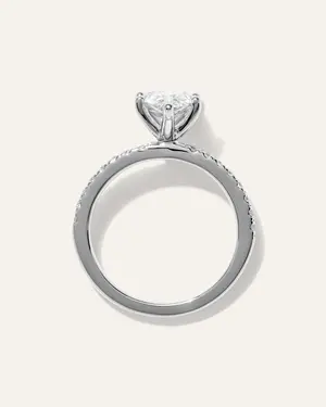 Quince 2ct Lab Grown Diamond Pear Petite Pave Engagement Ring - Platinum