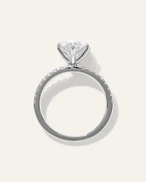 Quince Lab-grown Diamond Pear Petite Pave Engagement Ring - Platinum
