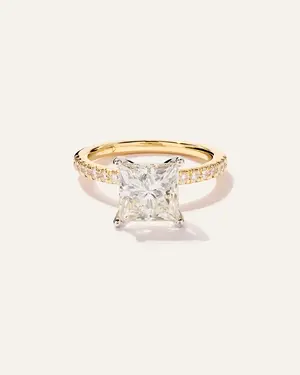 Quince Lab Grown Diamond Princess Engagement Ring 3ct - Yellow Gold
