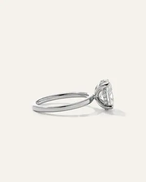 Quince Lab Grown Diamond Oval Petite Hidden Halo Engagement Ring 2ct - Platinum