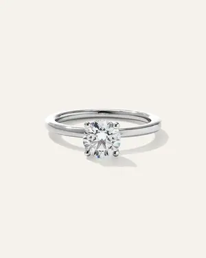 Quince Lab Grown Diamond Round Petite Hidden Halo Engagement Ring 1ct - Platinum