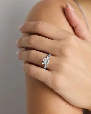 Quince Lab Grown Diamond Princess Twisted Engagement Ring 2ct - Platinum