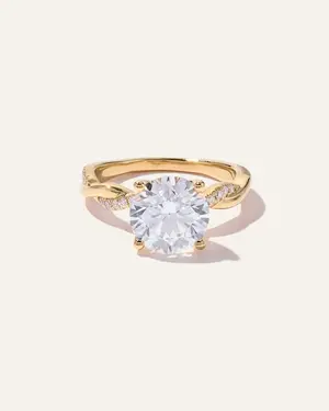 Quince Lab Grown Diamond Twisted Engagement Ring 3ct - Yellow Gold