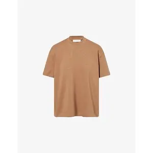 THE FRANKIE SHOP Boxy-fit Cotton-blend T-shirt - Light Brown