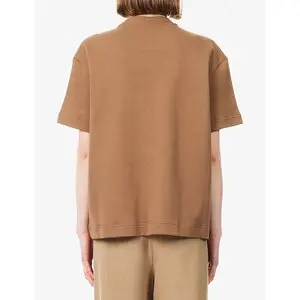 THE FRANKIE SHOP Boxy-fit Cotton-blend T-shirt - Light Brown