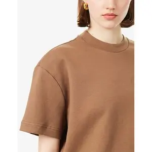 THE FRANKIE SHOP Boxy-fit Cotton-blend T-shirt - Light Brown