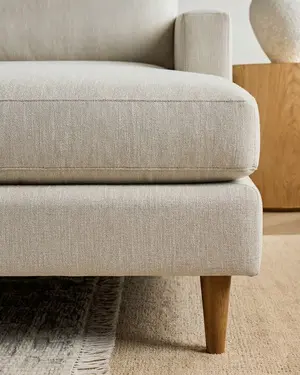 Quince Atlas Midcentury Chaise Sectional In Performance Basketweave - Fog