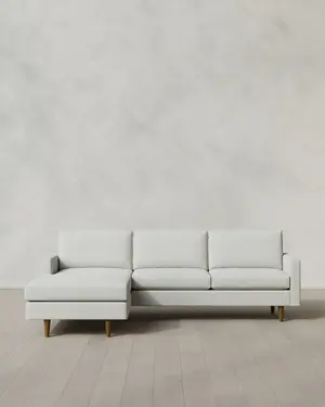 Quince Atlas Midcentury Chaise Sectional In Performance Basketweave - Snow