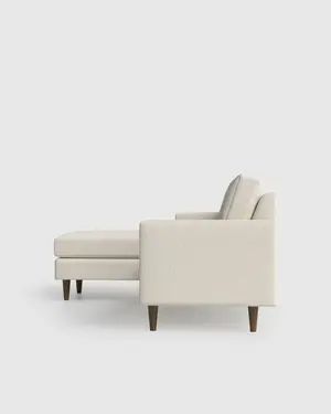 Quince Atlas Midcentury Chaise Sectional - Eggshell