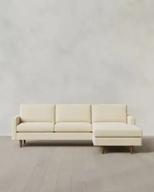 Quince Atlas Midcentury Chaise Sectional - Eggshell