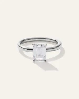 Quince Lab Grown Diamond Emerald Cut Ring 2ct - Platinum