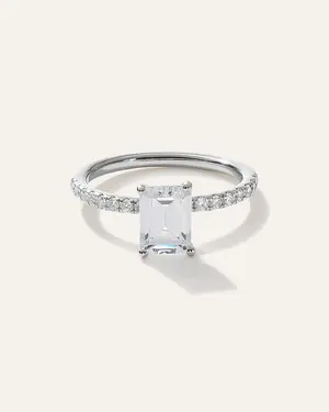 Quince Lab Grown Diamond Emerald Engagement Ring 2ct - Platinum