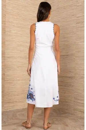 Hale Bob Bethia Embroidered Midi Dress - Blue