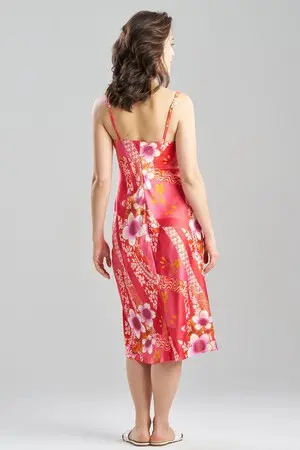 Natori Magnolia Printed Satin Slip Dress