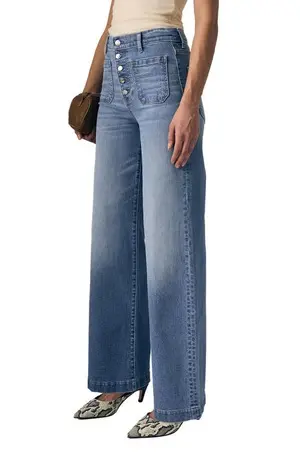 LE JEAN Georgia Patch Pocket Wide-leg Jeans