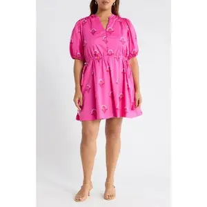 SUGARLIPS Scarlett Floral Mini Dress - Fuchsia-pinks