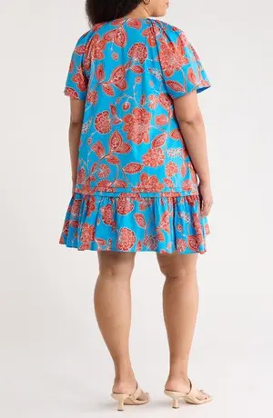 SUGARLIPS Ripon Floral Seruma Drop Waist Shift Dress