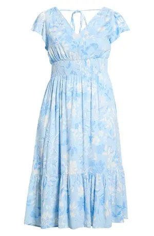 SUGARLIPS Seraphina Floral Maye Smocked Midi Dress