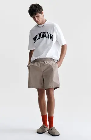 Brooklyn Industries Loose Fit Cotton Elastic Waist Shorts