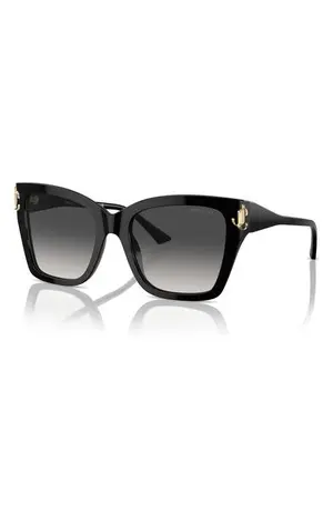 JIMMY CHOO 54mm Square Sunglasses - Black/gradient Grey